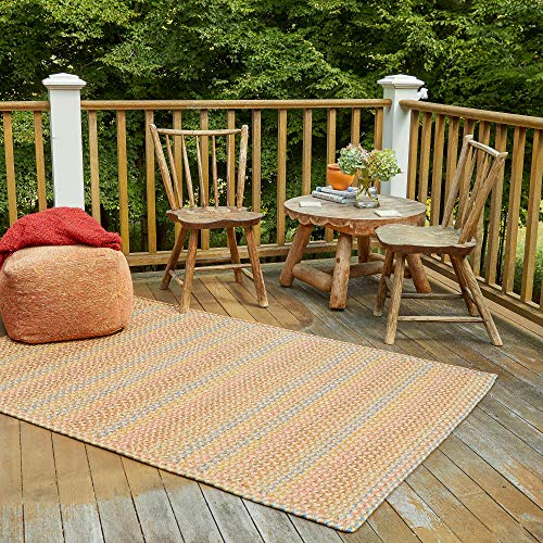 Super Area Rugs Braided Rug Sanford Indoor/Outdoor Braided Carpet for High Traffic Kitchen, Khaki Multi, 4' x 6' Rectangle