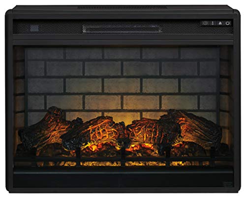 Signature Design by Ashley 30" Electric Fireplace Insert with LED, Remote Control, 7 Temperature and 5 Brightness Settings, Black