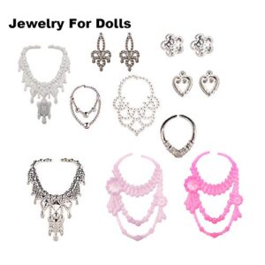 BARWA 40 PCS Doll Accessory Bags Crown Necklace Comb for 11.5 inch Doll Xmas Gift