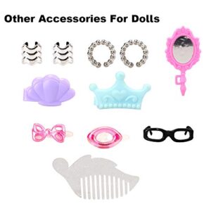 BARWA 40 PCS Doll Accessory Bags Crown Necklace Comb for 11.5 inch Doll Xmas Gift