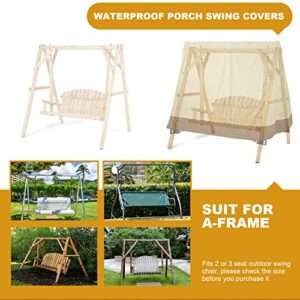 boyspringg Outdoor Swing Cover, A Frame Patio Swing Cover 72x67x55 Inches, Waterproof UV Resistant Swing Cover for Outdoor Furniture( Beige )