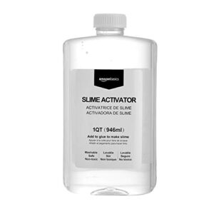 amazon basics slime activator solution 1 qt (946ml), baking soda, transparent