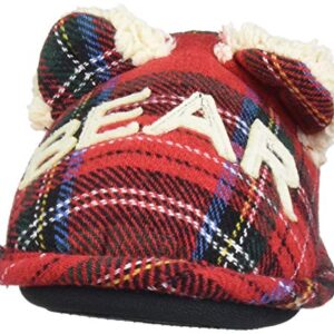 Dearfoams Kids Unisex Lil Bear Slipper, Big Bro Tartan Plaid, US 11-12 Toddler