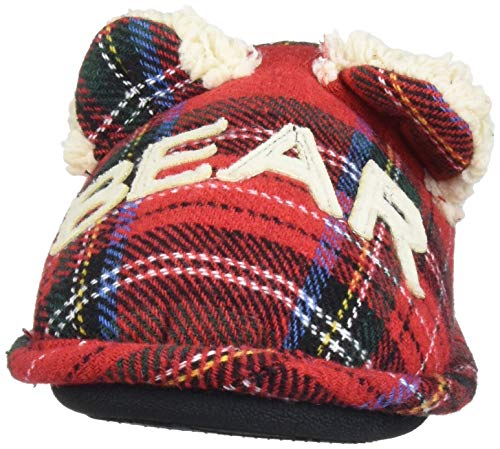 Dearfoams Kids Unisex Lil Bear Slipper, Big Bro Tartan Plaid, US 11-12 Toddler