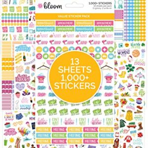 bloom daily planners Planner Sticker Value Pack (13 Unique Sheets / 1,000+ Aesthetic Stickers) - New Variety Assortment Bundle for Planning & Decorating