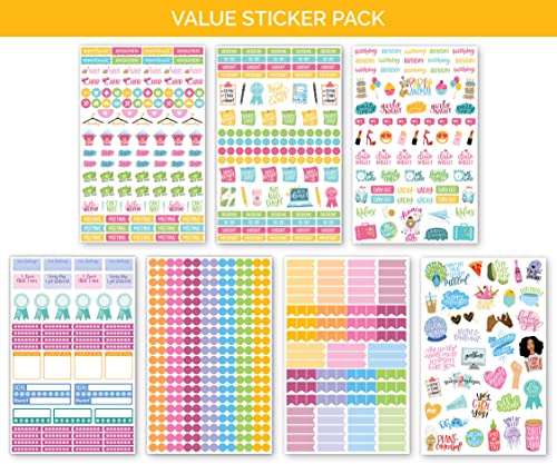 bloom daily planners Planner Sticker Value Pack (13 Unique Sheets / 1,000+ Aesthetic Stickers) - New Variety Assortment Bundle for Planning & Decorating