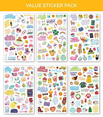 bloom daily planners Planner Sticker Value Pack (13 Unique Sheets / 1,000+ Aesthetic Stickers) - New Variety Assortment Bundle for Planning & Decorating