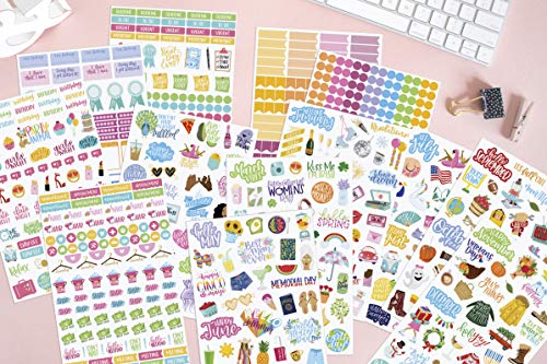 bloom daily planners Planner Sticker Value Pack (13 Unique Sheets / 1,000+ Aesthetic Stickers) - New Variety Assortment Bundle for Planning & Decorating