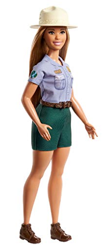 Barbie 12-in Blonde Curvy Park Ranger Doll with Ranger Outfit Including Denim Shirt, Green Khaki Shorts, Brown Belt, Brown Boots & Straw Hat; for Ages 3 Years Old & Up