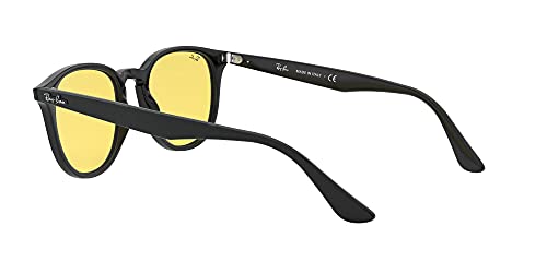 Ray-Ban RB4259F Low Bridge Fit Round Sunglasses, Black/Yellow, 53 mm