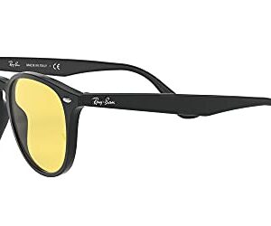 Ray-Ban RB4259F Low Bridge Fit Round Sunglasses, Black/Yellow, 53 mm