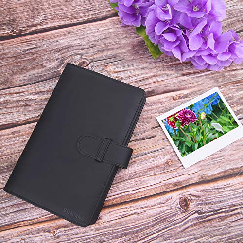 Sunmns Wallet PU Leather Photo Album Compatible for Fujifilm Instax Wide 300 Camera, Polaroid POP, POP 2.0, Originals OneStep 2, OneStep+ Printer Film (Black)