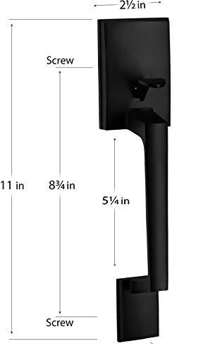 Berlin Modisch Single Cylinder HandleSet with Lever Door Handle (for Entrance and Front Door) Reversible for Right and Left Handed and a Single Cylinder deadbolt Handle Set Iron Black Finish