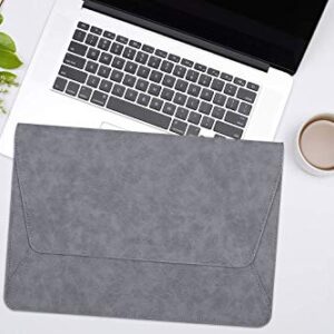 MOSISO Laptop Sleeve Compatible with MacBook Air/Pro, 13-13.3 inch Notebook,Compatible with MacBook Pro 14 inch 2023-2021 M2 A2779 A2442 M1, PU Leather Ultra Slim Flap Style Protective Case,Space Gray