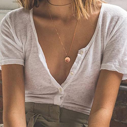 Turandoss Layered Necklaces for Women, 14K Rose Gold