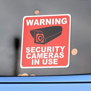 Mini 1" Warning Security Camera In Use Sticker Decals for Lyft Uber Dashcams - 12 Stickers (1" each) by Flippin Stickers