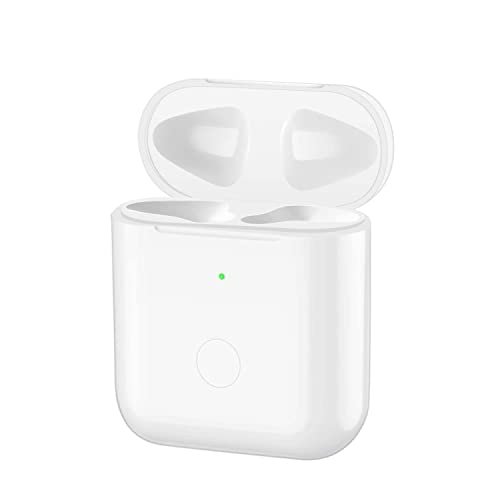 Airpods Charging Case Compatible for Airpods 1&2, Qi Wireless Charging Replacement Case, with Bluetooth Pairing Sync Button, NO AIRPODS, White