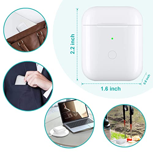 Airpods Charging Case Compatible for Airpods 1&2, Qi Wireless Charging Replacement Case, with Bluetooth Pairing Sync Button, NO AIRPODS, White