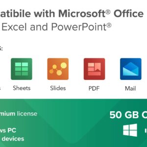 MobiSystems OfficeSuite Personal Compatible with Microsoft® Office Word® Excel® & PowerPoint® and Adobe® PDF - 1 Year License for 1 Windows & 2 Mobile Devices