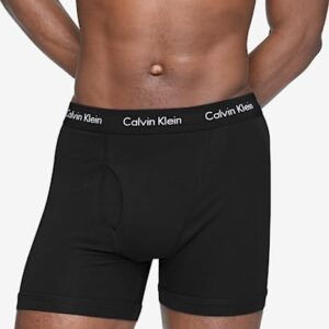 Calvin Klein Men's Cotton Stretch 5-Pack Boxer Brief, 5 Black, M