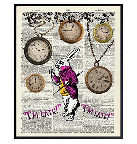 Alice Wonderland Decor - Alice Wonderland Gift - Room, Home or Party Decorations - Art Poster for Boy, Girl Kids Bedroom - Gift for Walt Fans - 8x10 Photo print Wall Art Picture