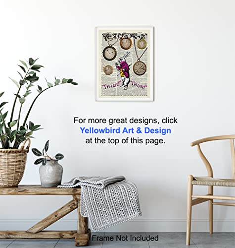 Alice Wonderland Decor - Alice Wonderland Gift - Room, Home or Party Decorations - Art Poster for Boy, Girl Kids Bedroom - Gift for Walt Fans - 8x10 Photo print Wall Art Picture