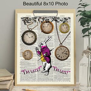 Alice Wonderland Decor - Alice Wonderland Gift - Room, Home or Party Decorations - Art Poster for Boy, Girl Kids Bedroom - Gift for Walt Fans - 8x10 Photo print Wall Art Picture