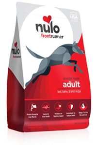 nulo frontrunner dry dog food for adult dogs - grain inclusive recipe with beef, barley, & lamb - all natural pet foods with high taurine levels - animal protein for lean strong muscles