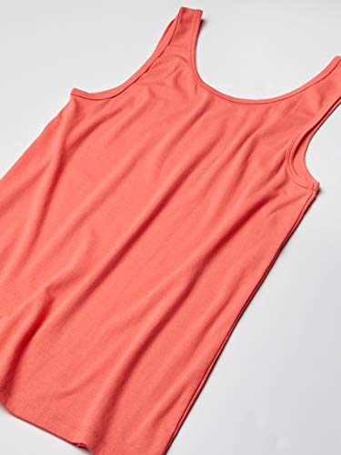 Amazon Essentials Women's Slim-Fit Tank, Pack of 2, Coral Pink/Pink, Small