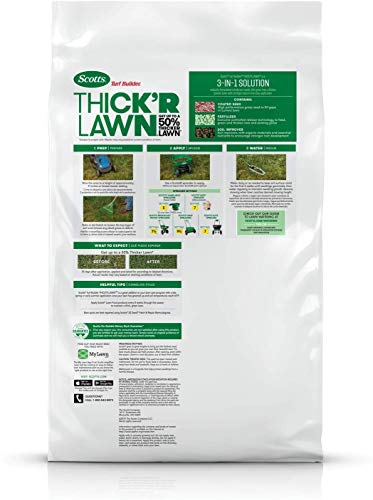 Scotts Turf Builder THICK'R LAWN Grass Seed, Fertilizer, and Soil Improver for Bermudagrass, 1,200 sq. ft., 12 lbs.