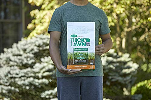 Scotts Turf Builder THICK'R LAWN Grass Seed, Fertilizer, and Soil Improver for Bermudagrass, 1,200 sq. ft., 12 lbs.