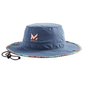 mission cooling bucket hat, upf 50, 3" wide brim sun hat - cools when wet, upf 50 (sea palm)