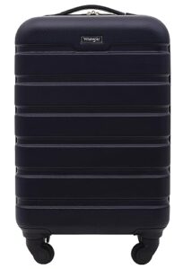 wrangler 20" spinner carry-on luggage, navy blue