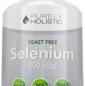 Selenium 200mcg - 365 Vegan Capsules not Tablets - Pure & Yeast Free L-Selenomethionine for Improved Absorption - Thyroid, Heart, and Immune System Support - Antioxidant Trace Mineral - Made in USA