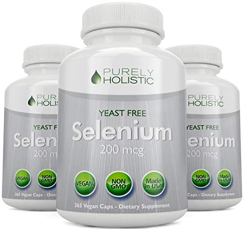 Selenium 200mcg - 365 Vegan Capsules not Tablets - Pure & Yeast Free L-Selenomethionine for Improved Absorption - Thyroid, Heart, and Immune System Support - Antioxidant Trace Mineral - Made in USA