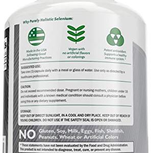 Selenium 200mcg - 365 Vegan Capsules not Tablets - Pure & Yeast Free L-Selenomethionine for Improved Absorption - Thyroid, Heart, and Immune System Support - Antioxidant Trace Mineral - Made in USA