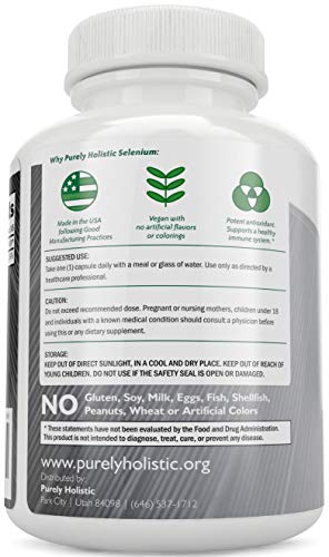 Selenium 200mcg - 365 Vegan Capsules not Tablets - Pure & Yeast Free L-Selenomethionine for Improved Absorption - Thyroid, Heart, and Immune System Support - Antioxidant Trace Mineral - Made in USA