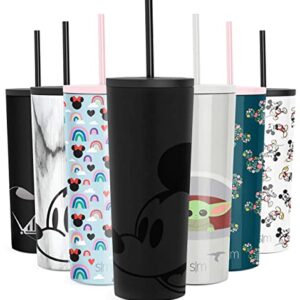 Simple Modern Disney Insulated Tumbler Cup with Flip Lid and Straw Lid | Gifts for Women Men Reusable Stainless Steel Water Bottle Travel Mug | Classic Collection | 24oz Mickey Mouse on Black