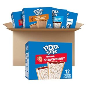 pop-tarts toaster pastries, breakfast foods, kids snacks, variety pack (5 boxes, 60 pop-tarts)