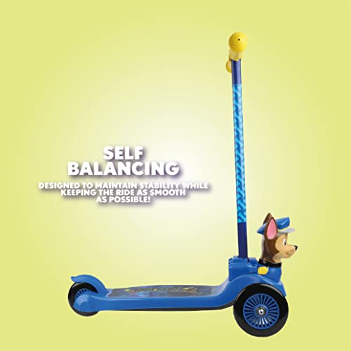 Paw Patrol Chase Self Balancing Scooter - Toddler & Kids Scooter, 3 Wheel Platform, Foot Activated Brake, 75 lbs Weight Limit, for Ages 3 and Up