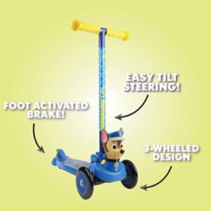 Paw Patrol Chase Self Balancing Scooter - Toddler & Kids Scooter, 3 Wheel Platform, Foot Activated Brake, 75 lbs Weight Limit, for Ages 3 and Up