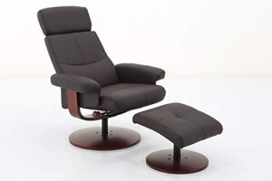 mac motion roma manual recliner, brown polyurethane