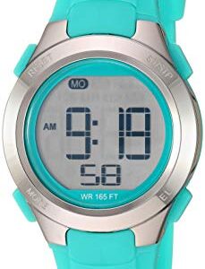 Amazon Essentials Women's Digital Chronograph Resin Strap Watch, Teal