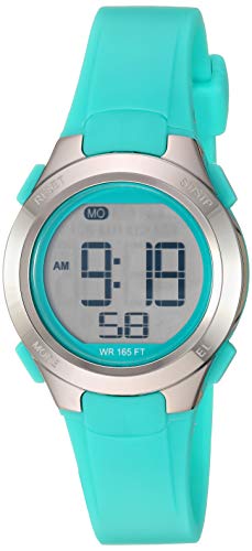 Amazon Essentials Women's Digital Chronograph Resin Strap Watch, Teal