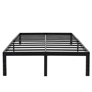 45minst 18 inch maximum storage bed frame/reinforced platform /3500lbs heavy duty/easy assembly/mattress foundation/steel slat/noise free, queen