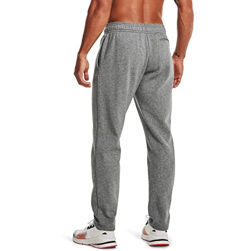 Under Armour Mens Rival Fleece Pants , Pitch Gray Light Heather (012)/Onyx White , Large