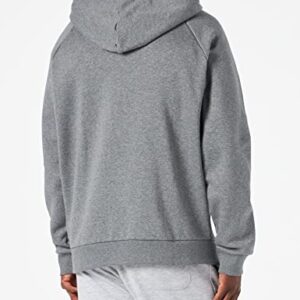 Under Armour Mens Rival Fleece Full Zip Hoodie , Pitch Gray Light Heather (012)/Onyx White , Large