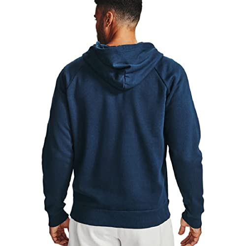 Under Armour mens Rival Fleece Full Zip Hoodie , Academy Blue (408)/Onyx White , 3X-Large