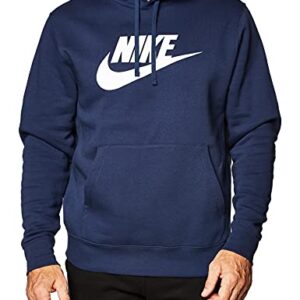 Nike GX NSW Mens Club Pullover Hoodie BV2973-410 Size S Midnight Navy/White