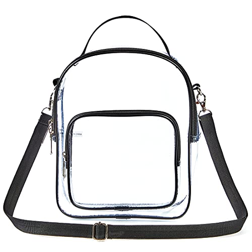 Clear Crossbody Purse Bag, Stadium Approved Clear Tote Bag with Strap for Concert, Sports Games One Size